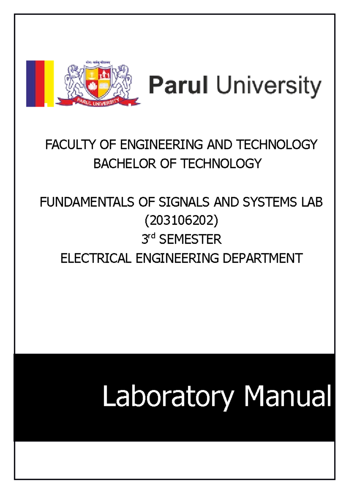 FSS - Lab Manual - ANS - Laboratory Man FACULTY OF ENGINEERING AND ...