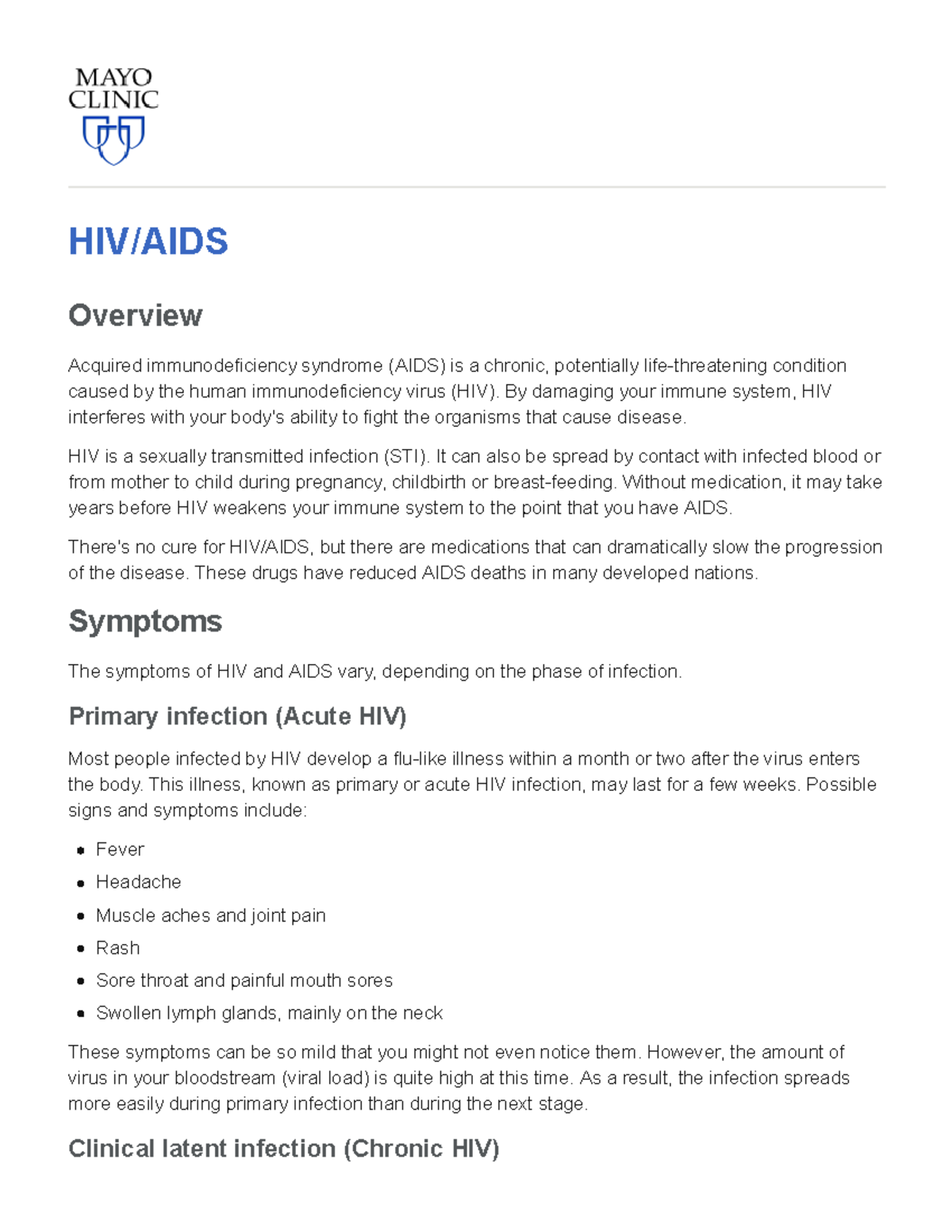 5. AIDS - IGCSE EXAMINATIONS - HIV/AIDS Overview Acquired ...
