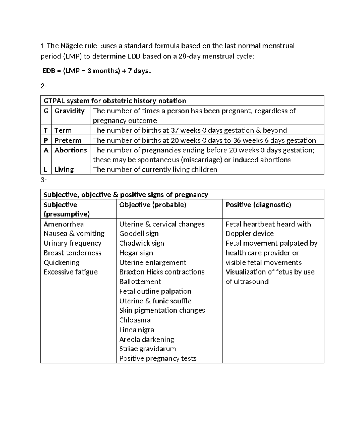 Antepartum - najjar - 1-The Nägele rule :uses a standard formula based ...