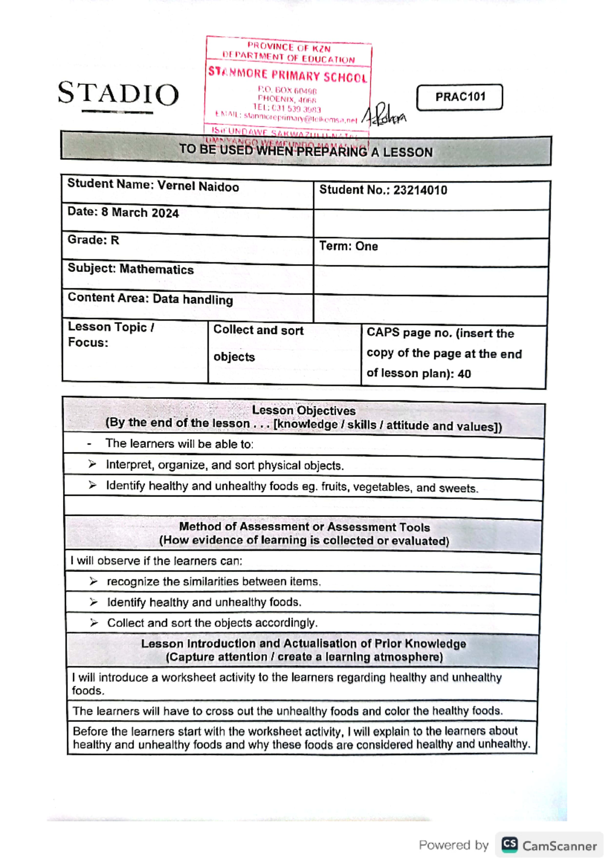 Informal Lesson 1 - 117853 - Studocu