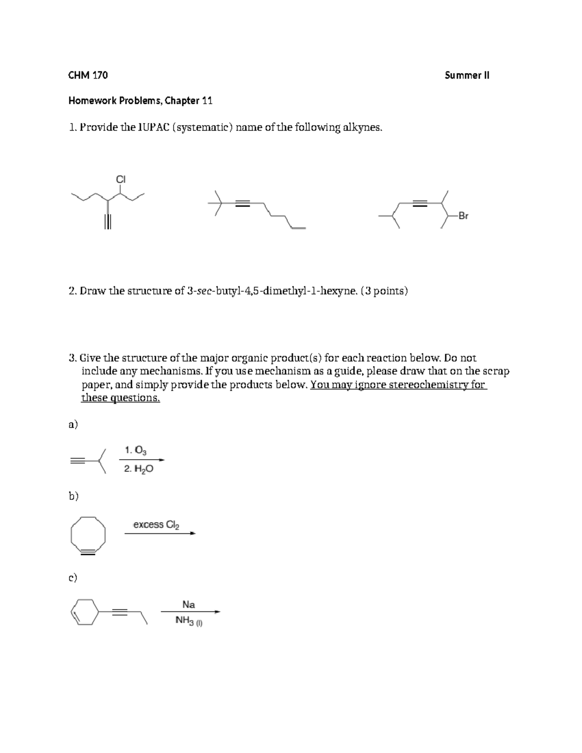 Chapter 11 Homework Practice Problems Chm 170 Summer Ii Homework