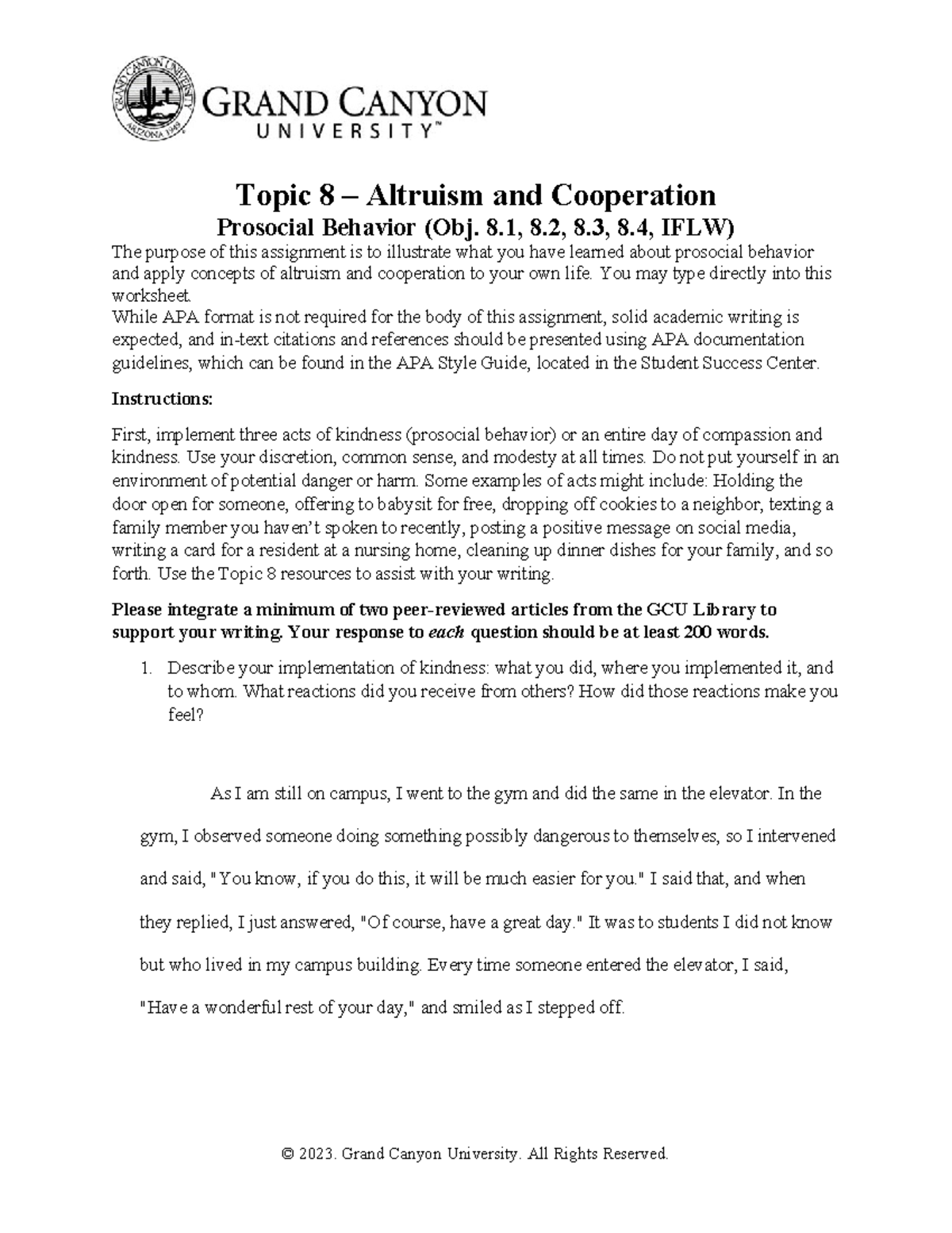 Worksheet that helps you understand different behaviors that will help ...