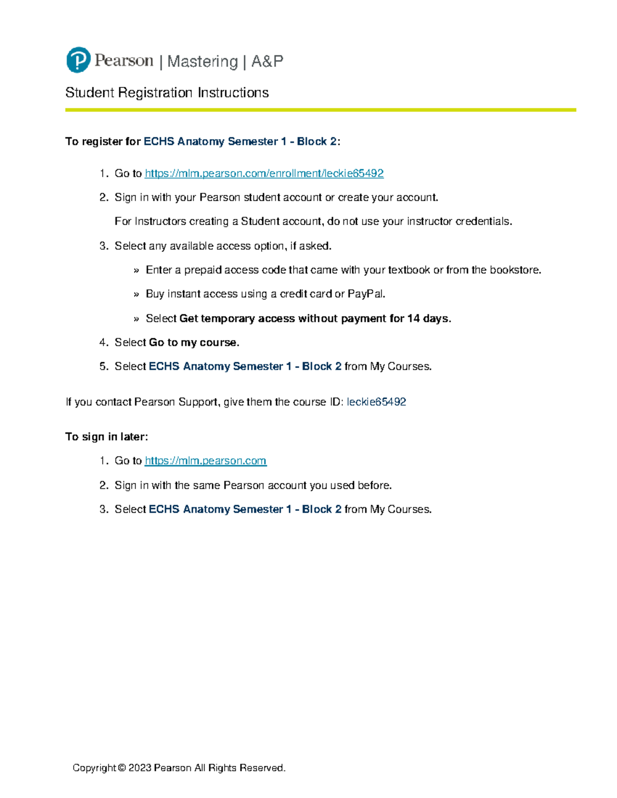 Block 2 Mastering Instructions - Studocu