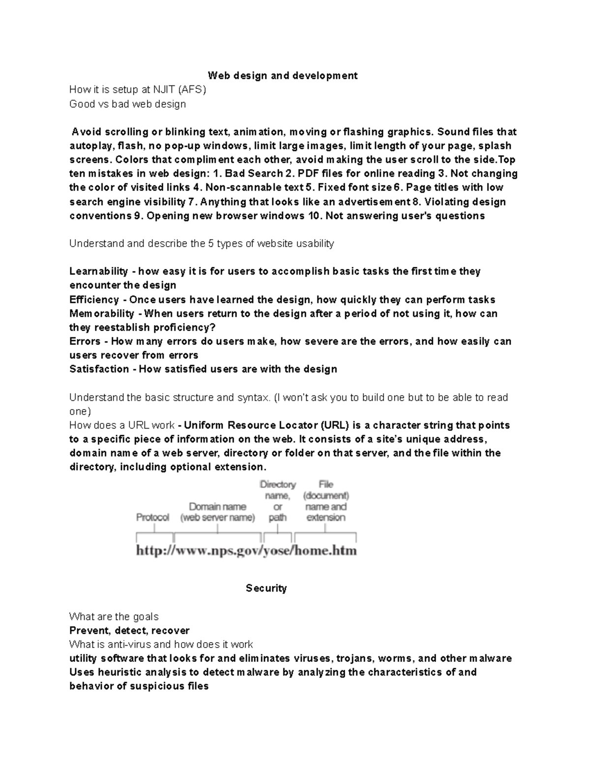 IT101 Final Study Guide - Web design and development How it is setup at ...