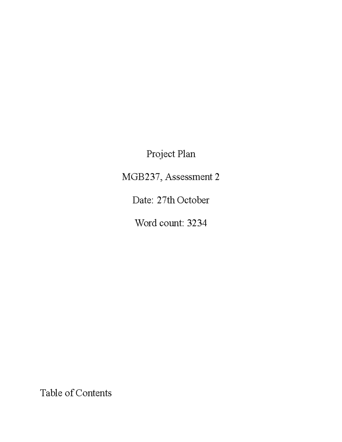 Project Plan - Solid - Project Plan MGB237, Assessment 2 Date: 27th ...