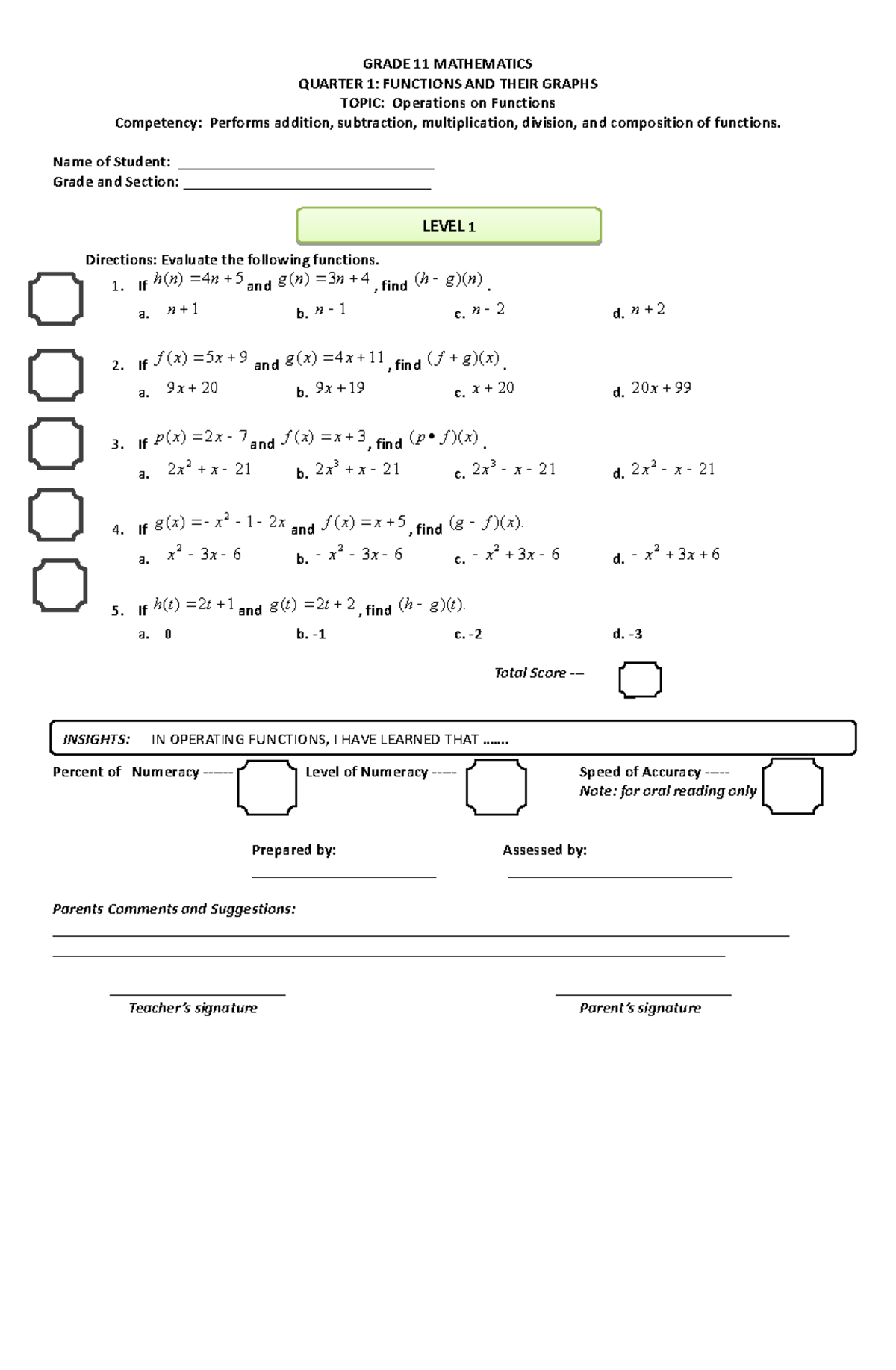 Worksheet 2 - n/a - QUARTER 1: FUNCTIONS AND THEIR GRAPHS TOPIC ...