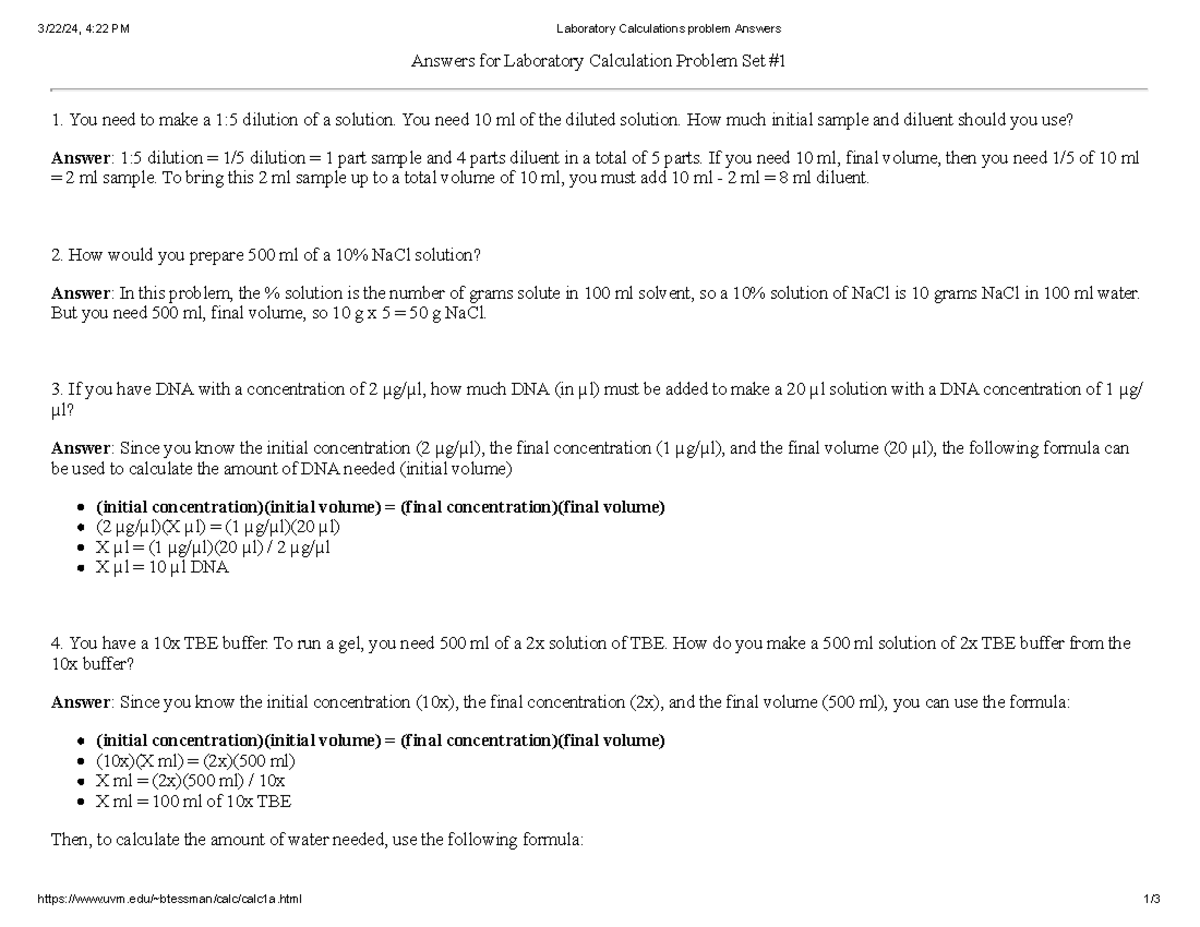 Laboratory Calculations problem Answers - 3/22/24, 4:22 PM Laboratory ...