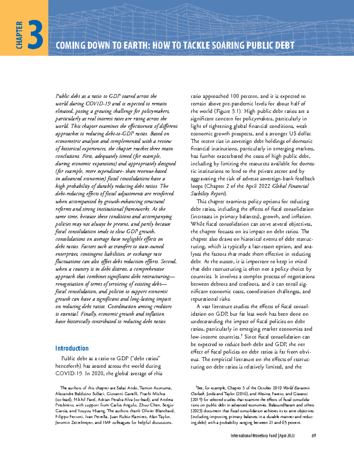 Ch3 - Public debt - Public debt as a ratio to GDP soared across the world during COVID-19 and is ...