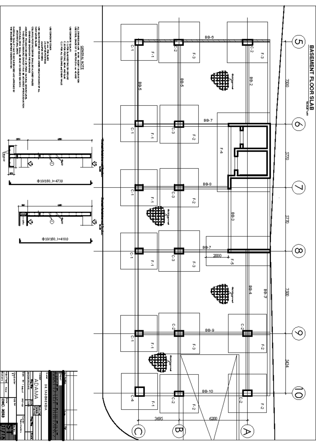 3rd revised footing Drawing - 5 6 7 9 10 B 8 C A BB- C- C- C- C- C- C ...