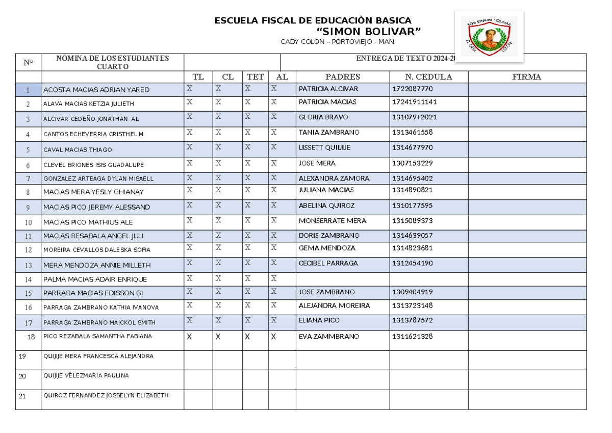 Entrega de Texto - ESCUELA FISCAL DE EDUCACIÒN BASICA “SIMON BOLIVAR ...