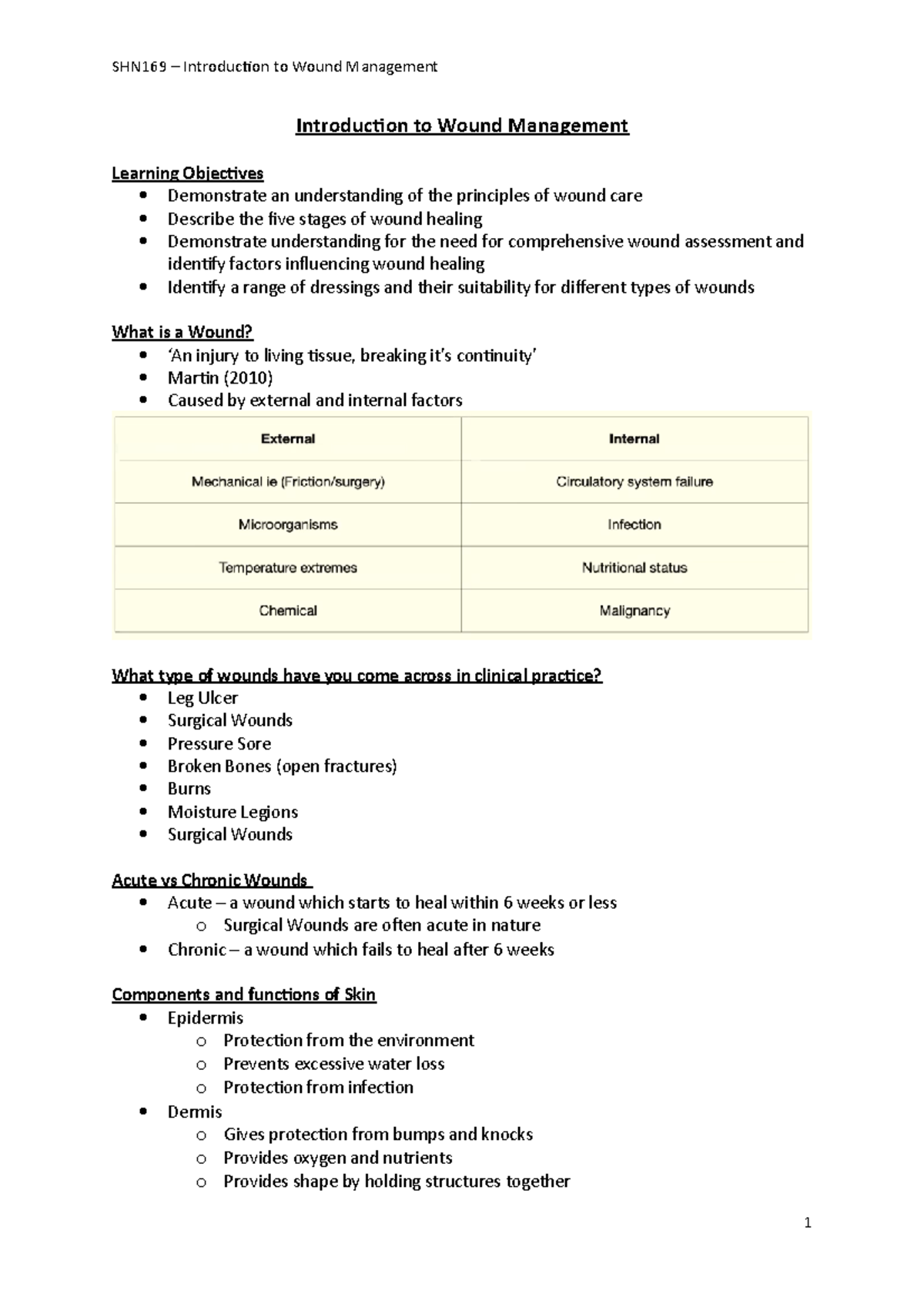 Introduction to Wound Management - Introduction to Wound Management ...