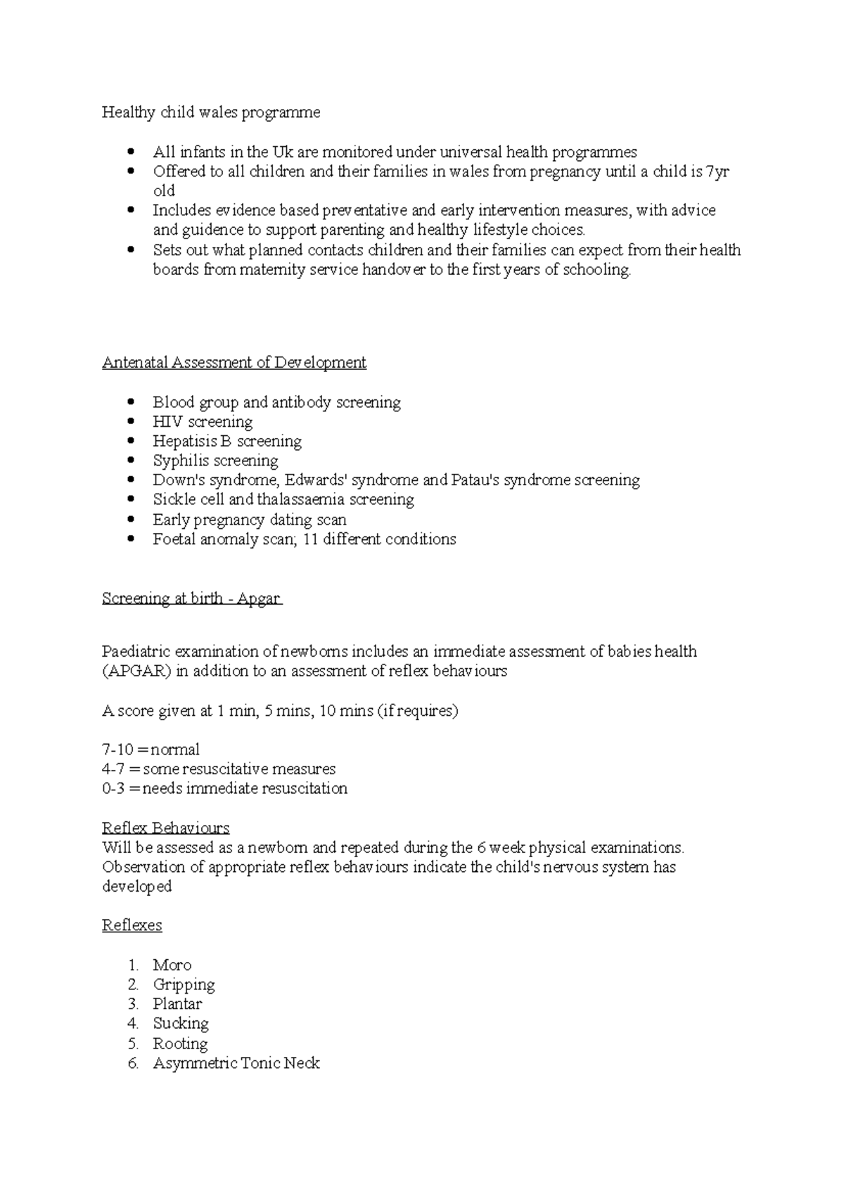 Identification of Neurodevelopmental Disorders - Healthy child wales programme All infants in ...
