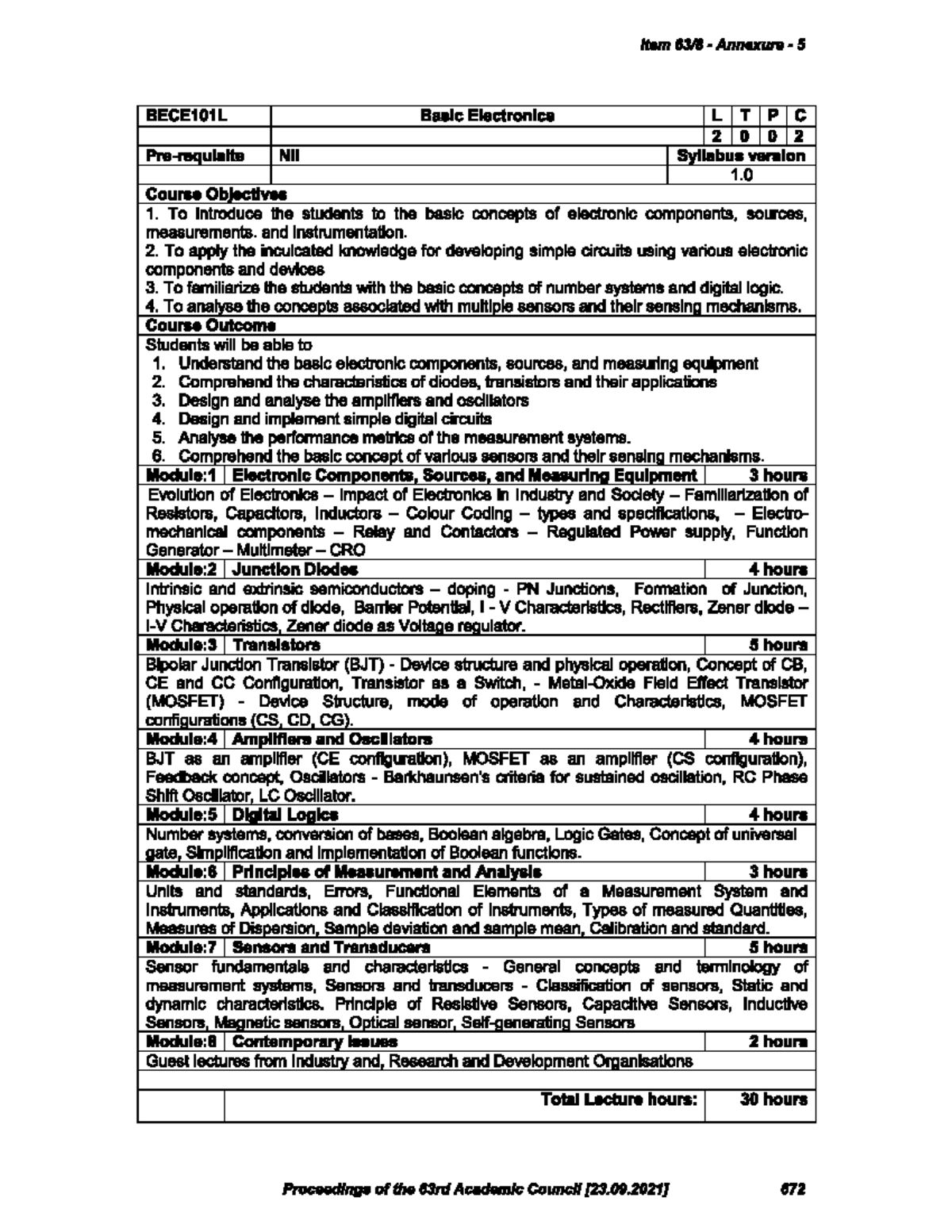 BECE101L Basic- Electronics TH 1.0 67 BECE101L 63 ACP - Studocu