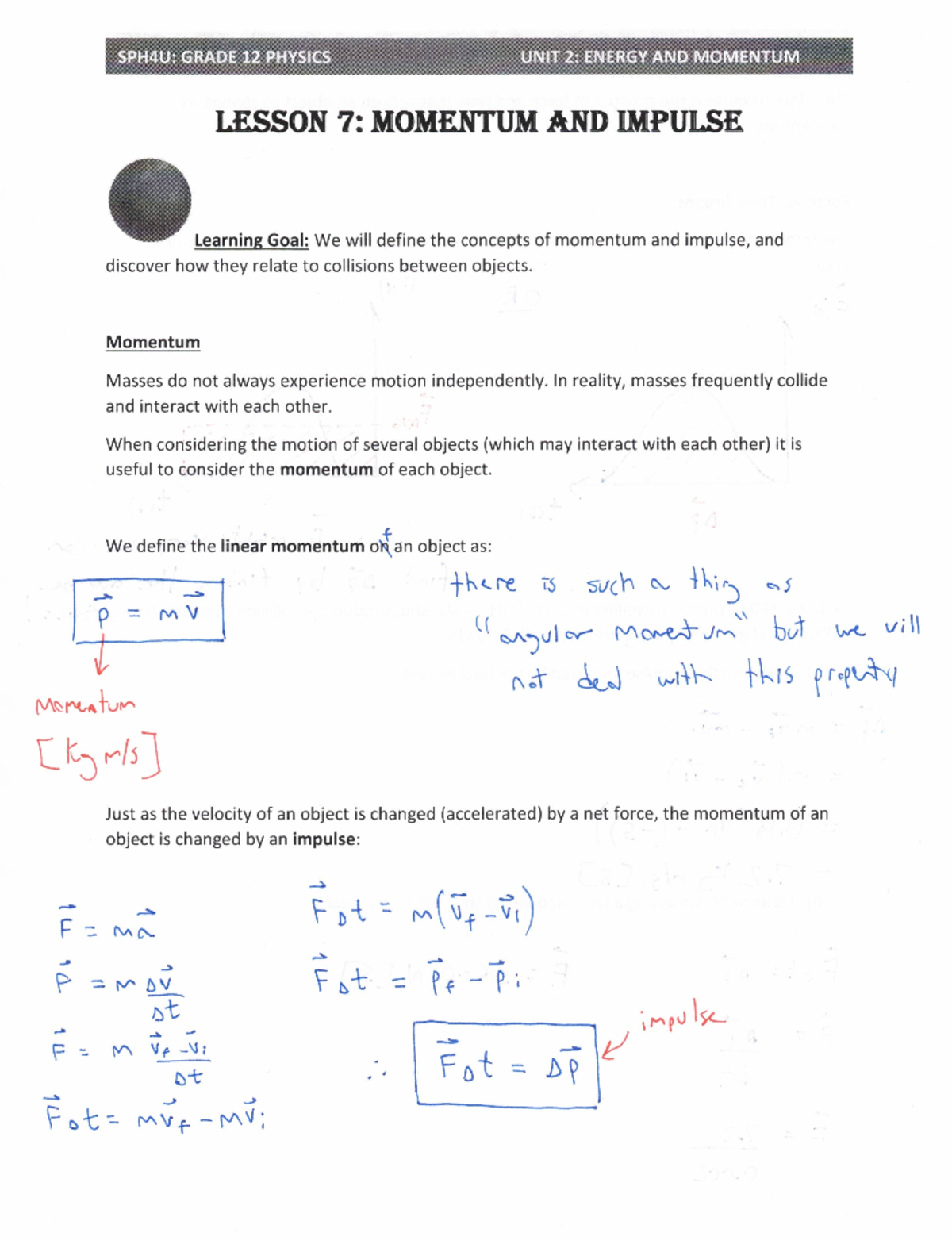 2.7 - Momentum and Impulse Solutions - Studocu