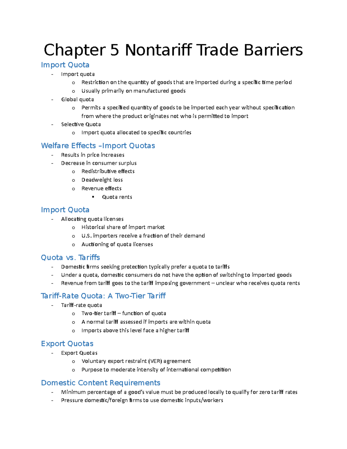 Ch. 5 Nontariff Trade Barriers - Chapter 5 Nontariff Trade Barriers ...