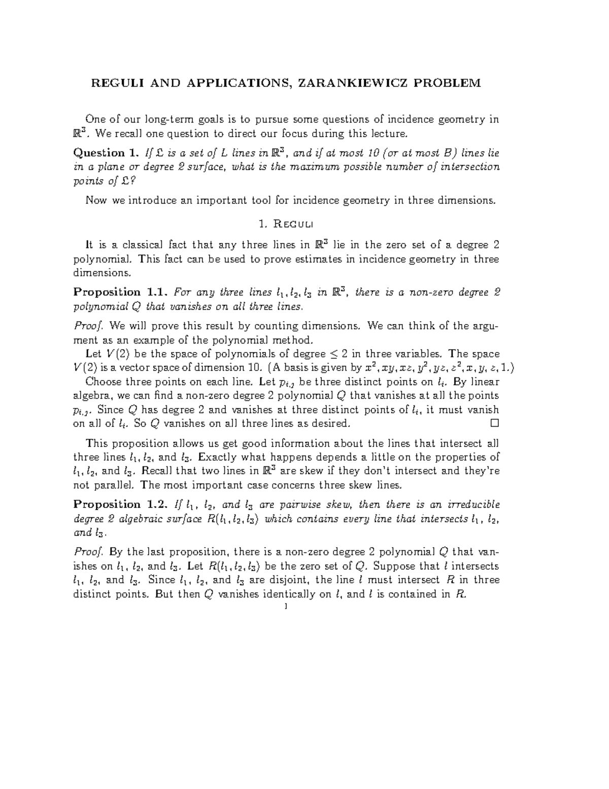 The Polynomial Method Lecture 10 - - Studocu