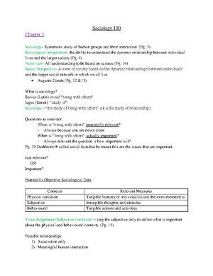 Answer Key Revised SOC 101 - ANSWER KEY CHAPTER 1 ANSWERS FOR THE ...