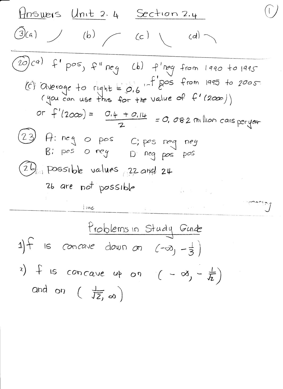 Unit2.4 Annoted Slides - Answers Unit 2. 4 Section 2 I 3 (a) (b) (c) (d) 20 ca) f' pos, - Studocu