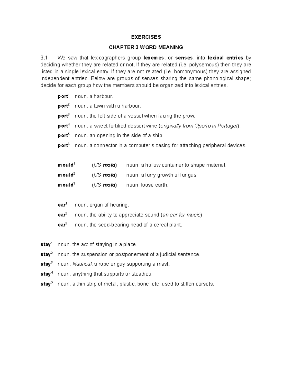 Exercises Chapter 3 SEMANTIC UNIVERSITY 2021 - EXERCISES CHAPTER 3 WORD ...