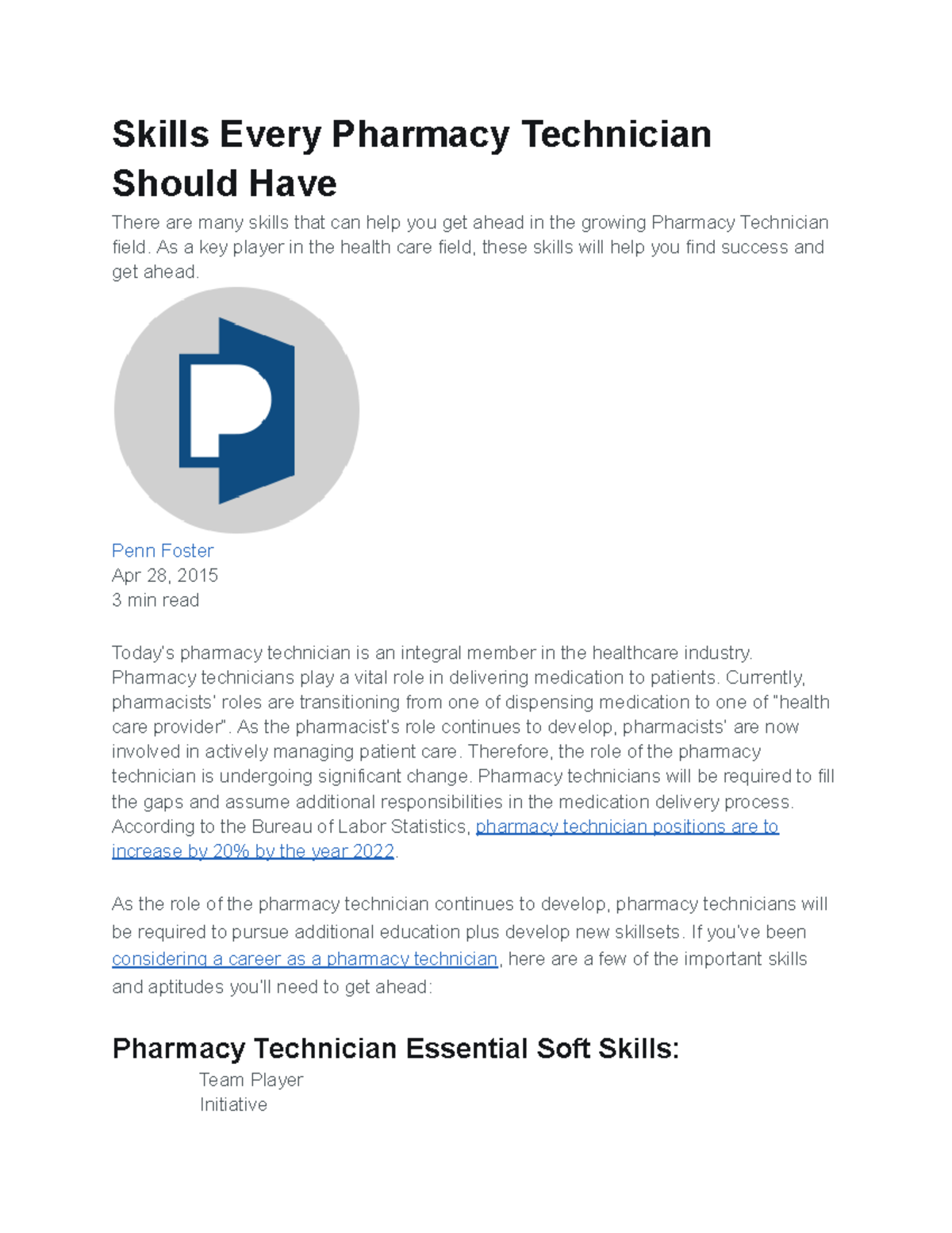 Skills Every Pharmacy Technician Should Have - Skills Every Pharmacy ...
