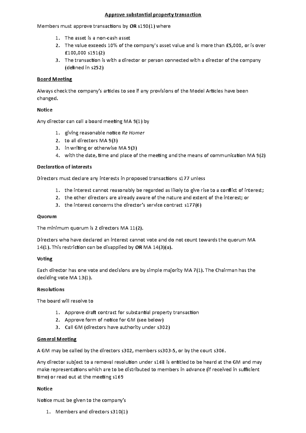 Approve substantial property transaction - Procedure plan - Approve ...