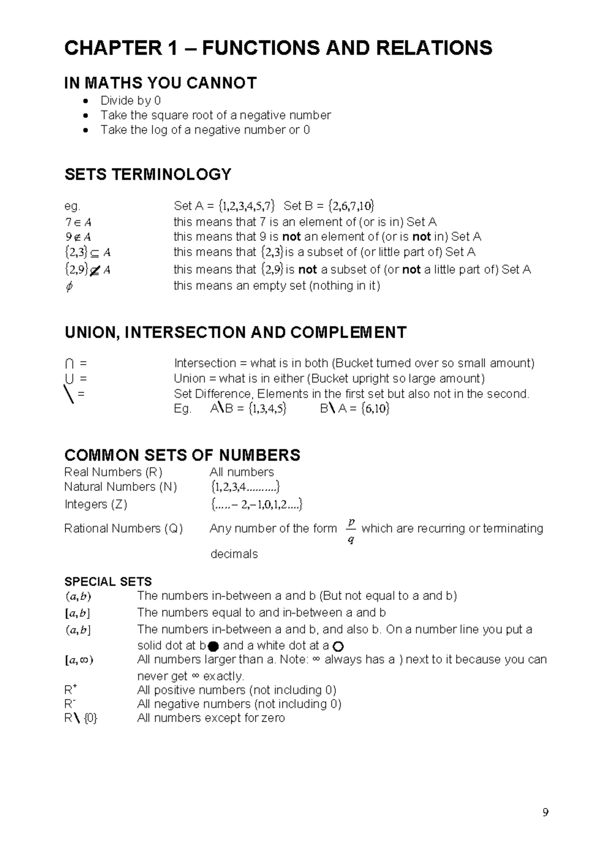 6637Methods Full Summary CHAPTER 1 FUNCTIONS AND RELATIONS IN MATHS 6637methods-full-summary-chapter-1-functions-and-relations-in-maths