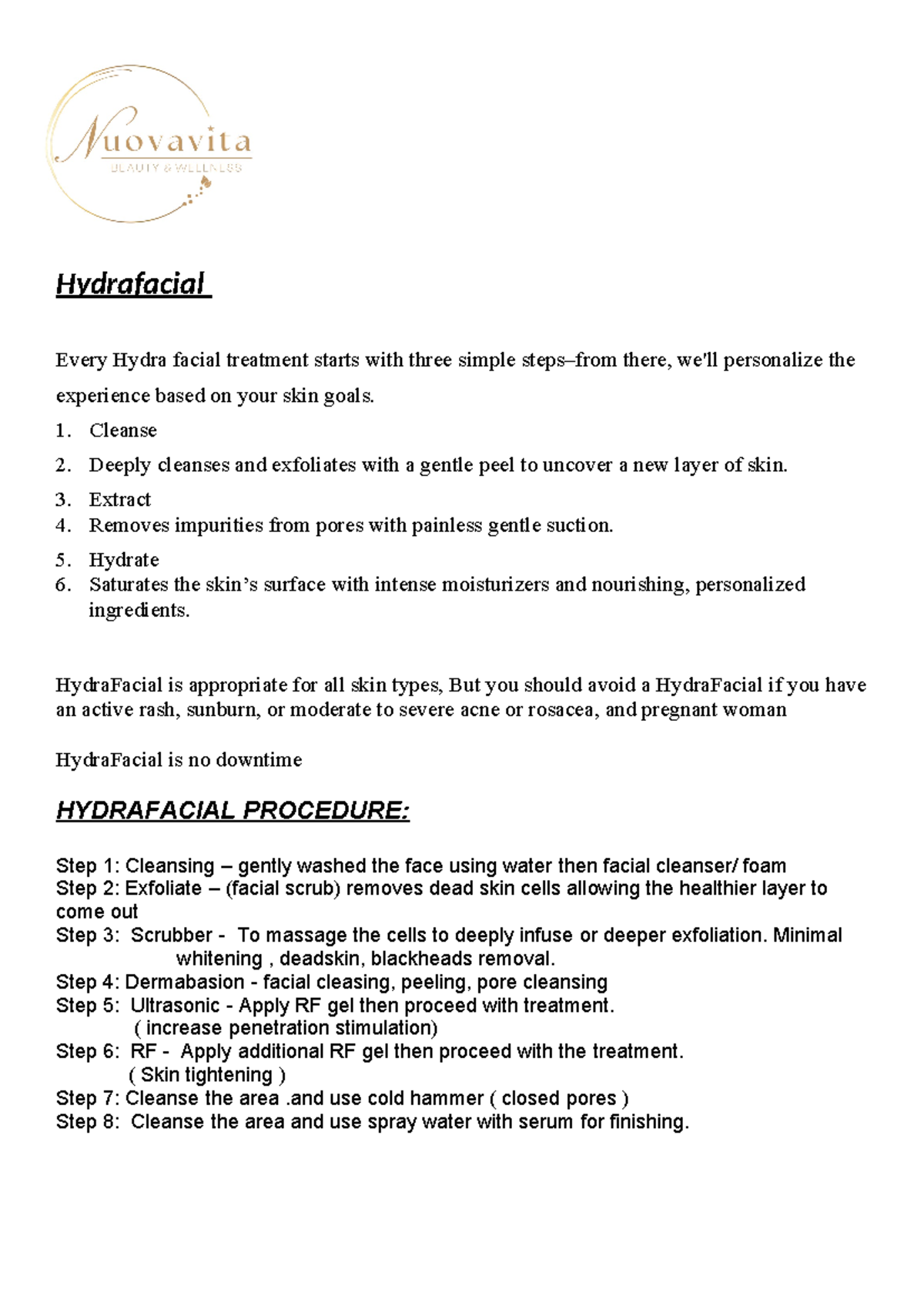 Hydrafacial Module - Hydrafacial Every Hydra facial treatment starts ...