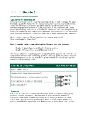 MGT410 M8 Transcript - script - MGT 410: Module 8 AVP Transcript Title: Human Factors in Quality ...
