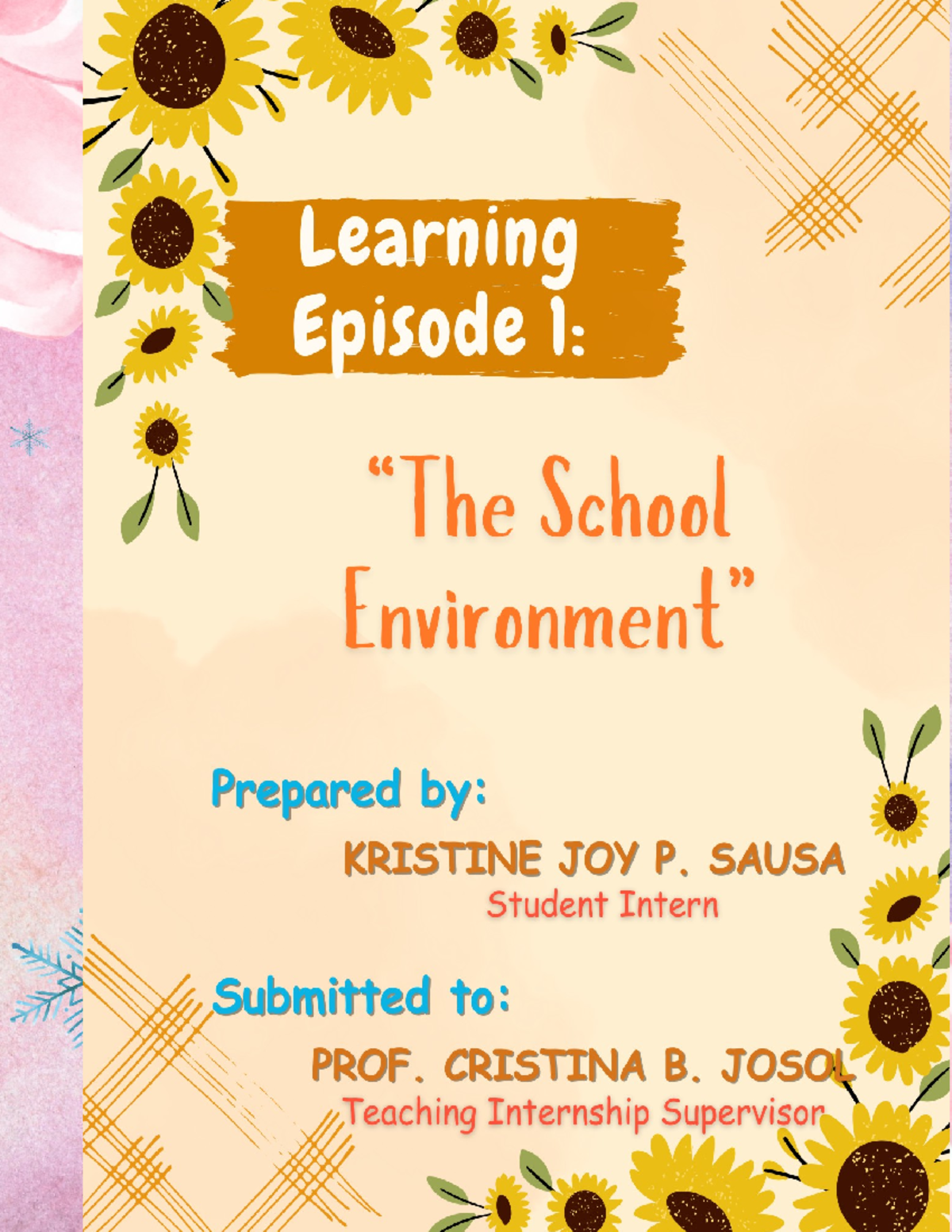 Sausa FS1 Episode 1 - Field Study Observation of Teaching-Learning in Actual School Environment ...