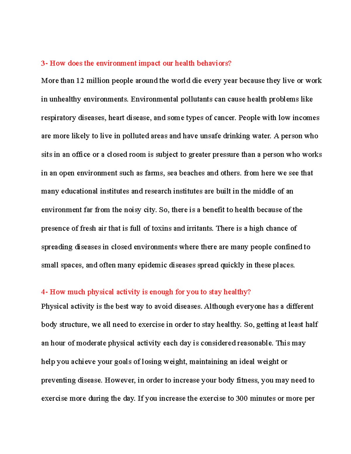 Wellness Assignment - nice work by a great leader - 3- How does the ...