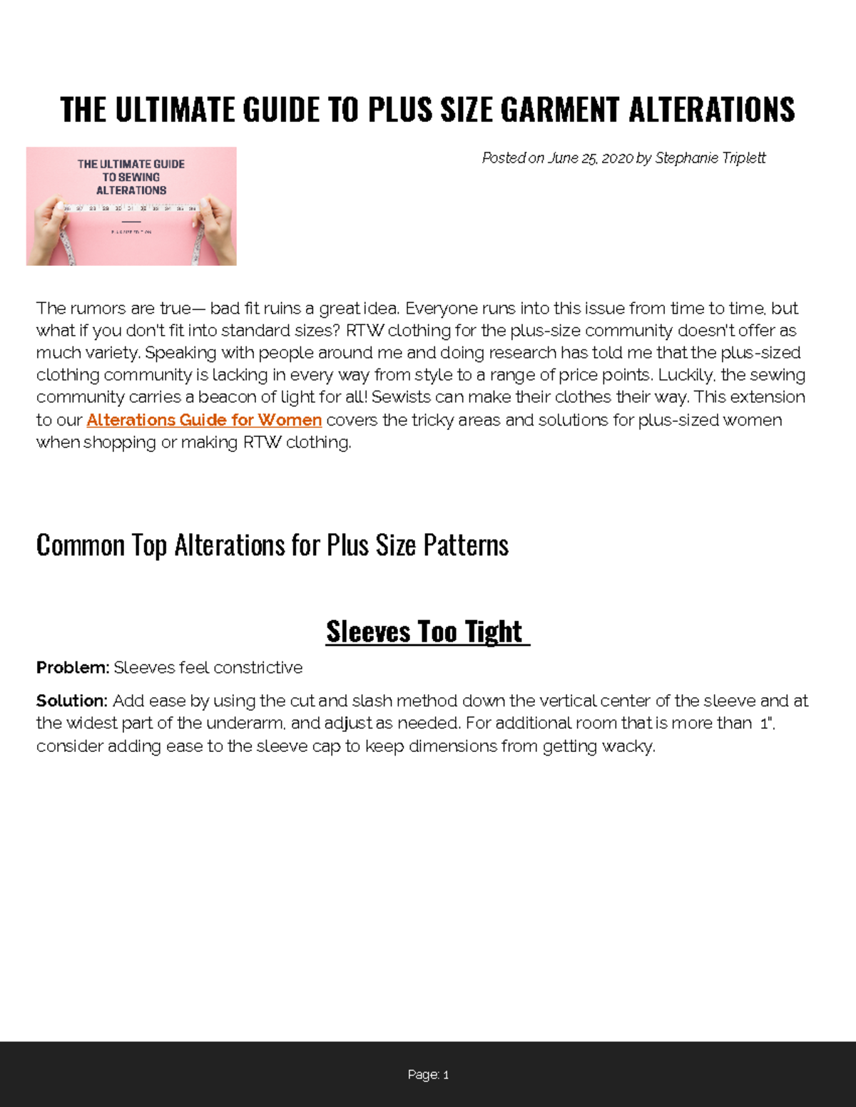 The ultimate guide to plus size garment alterations - THE ULTIMATE GUIDE TO PLUS SIZE GARMENT ...