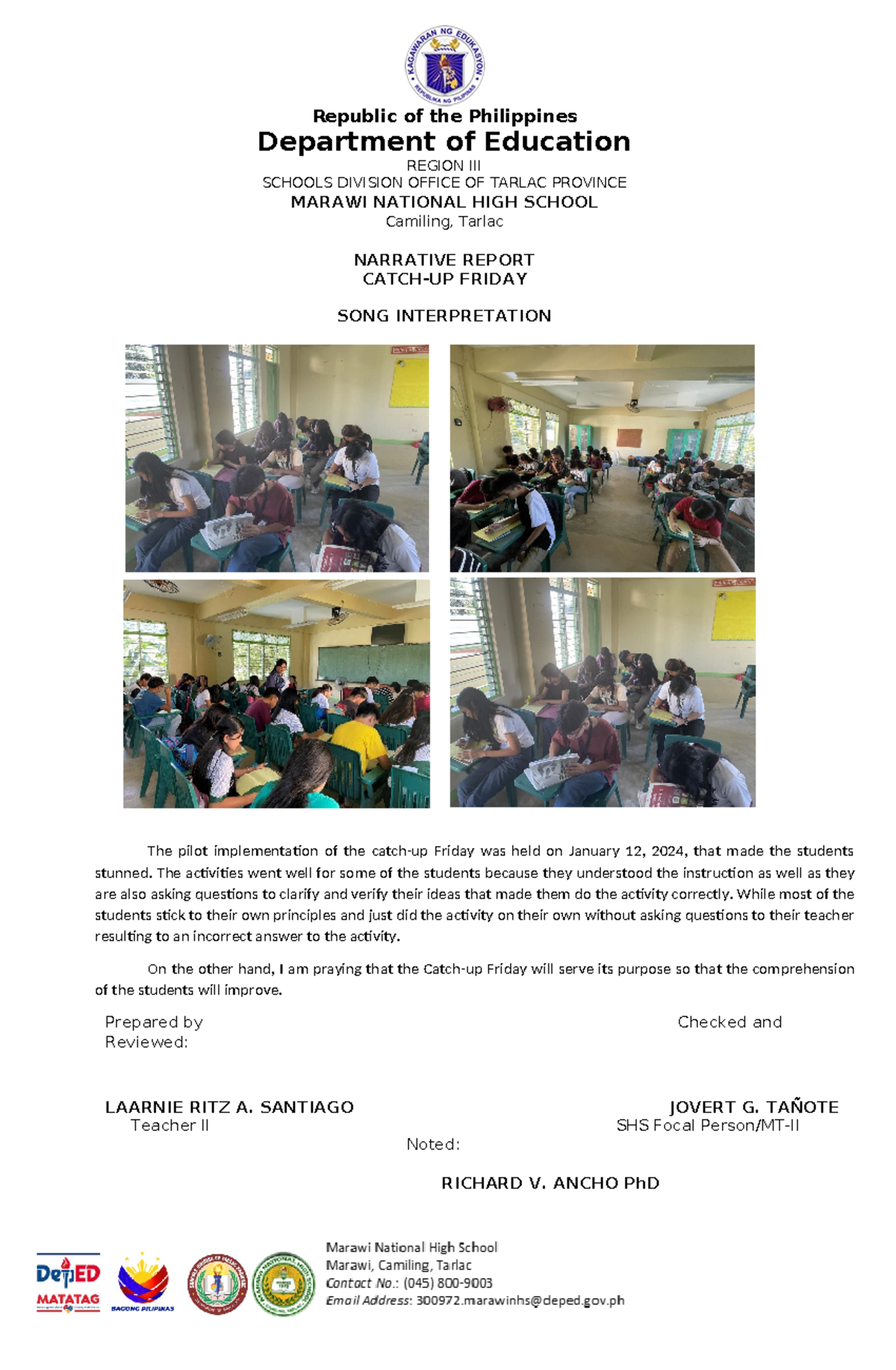 Catch-UP Friday - notes - Republic of the Philippines Department of ...