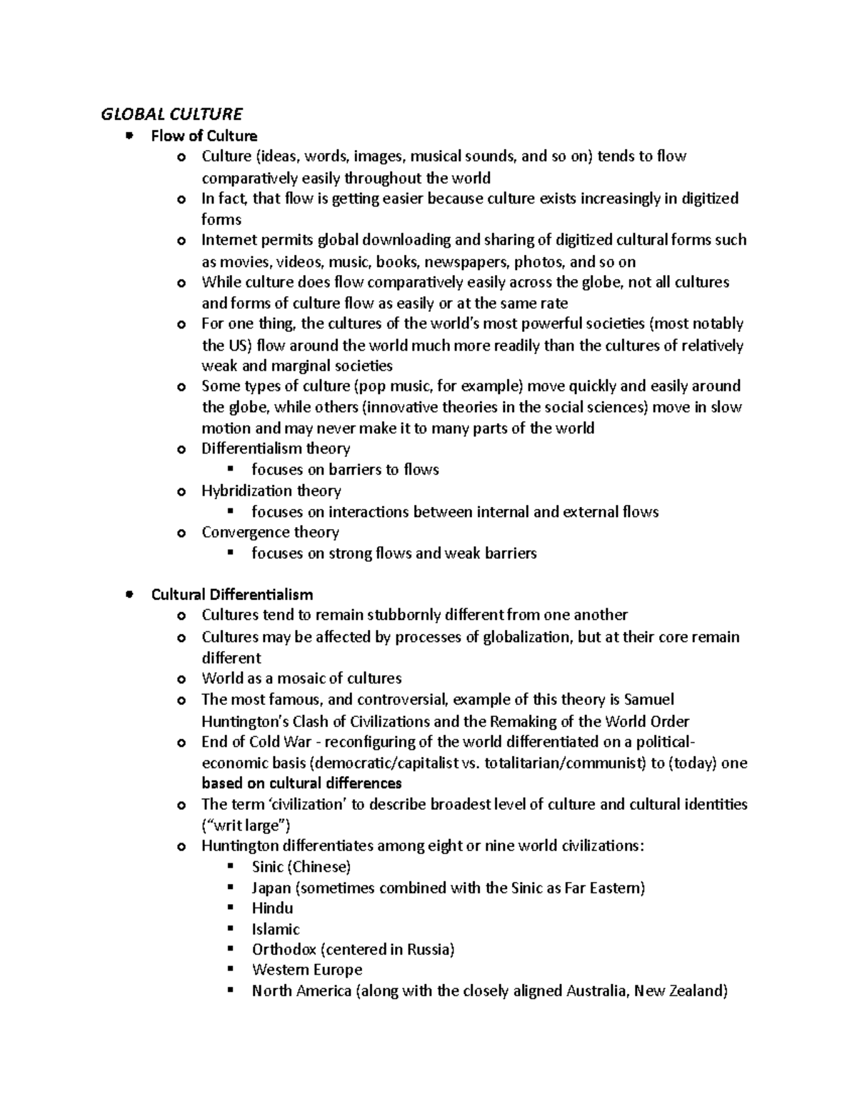 Global Culture - Javier Morales Riech's Class - GLOBAL CULTURE Flow of ...