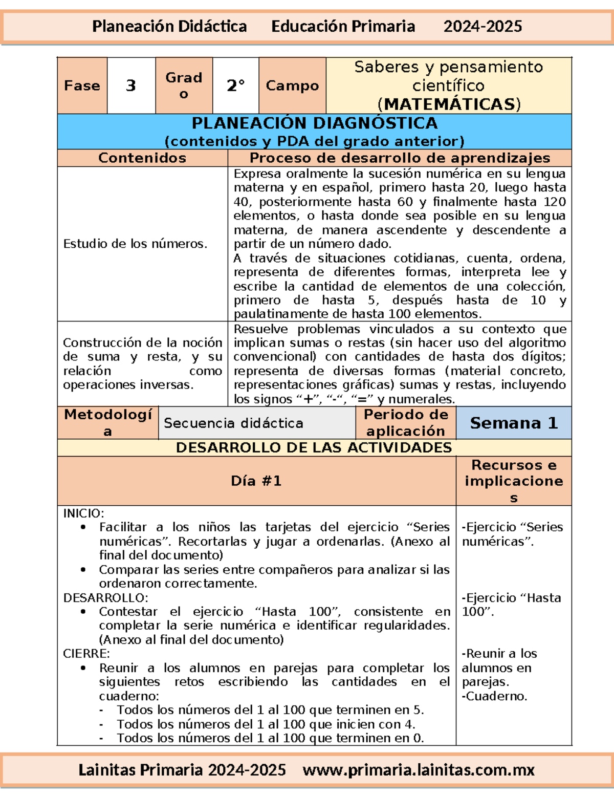 2do Grado Septiembre - 08 Matemáticas Planeación (2024-2025) - Fase 3 ...