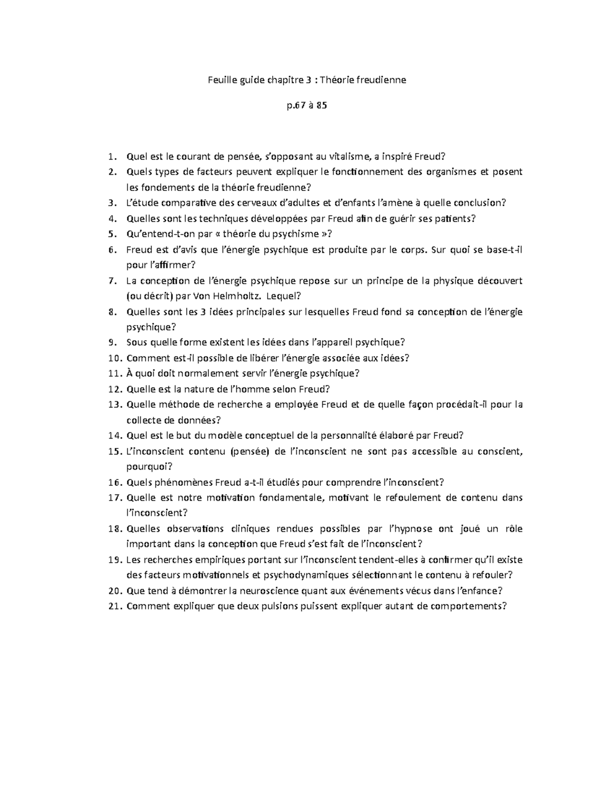 Guide de lecture chapitre 3 - Feuille guide chapitre 3 : Théorie ...