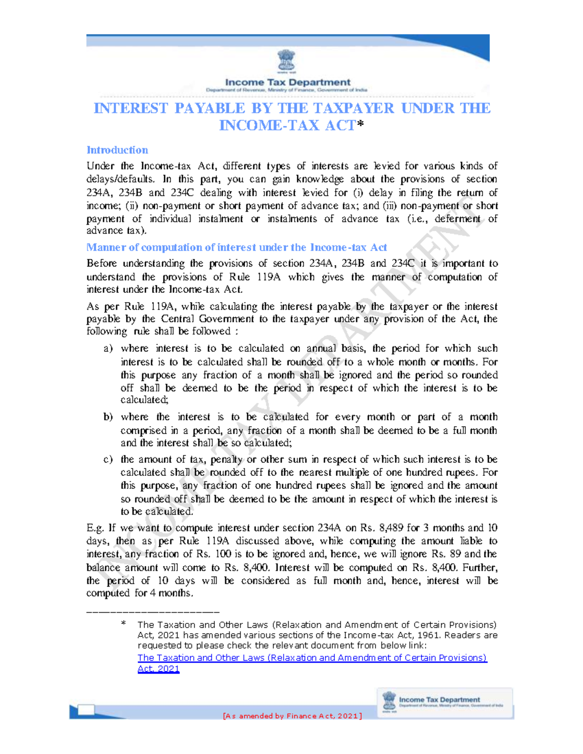 6-interest payable by the taxpayer under section 234 - INTEREST PAYABLE ...