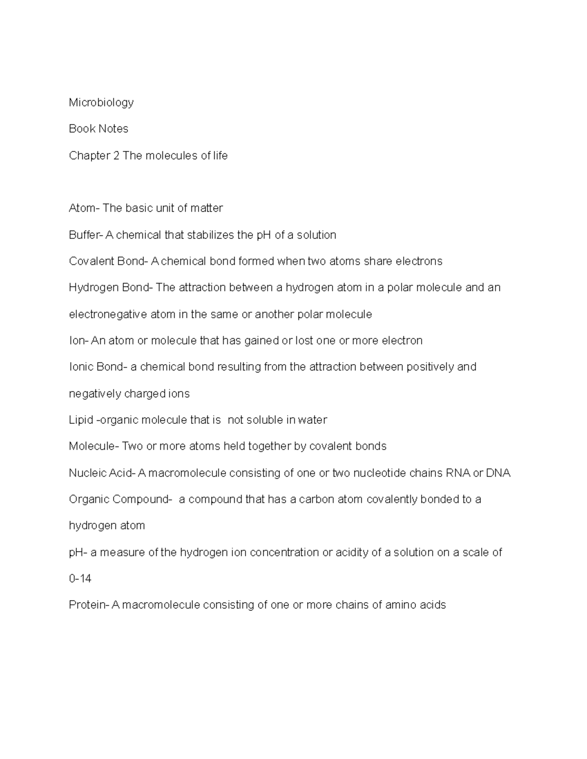 Micro Biology book notes - Microbiology Book Notes Chapter 2 The ...