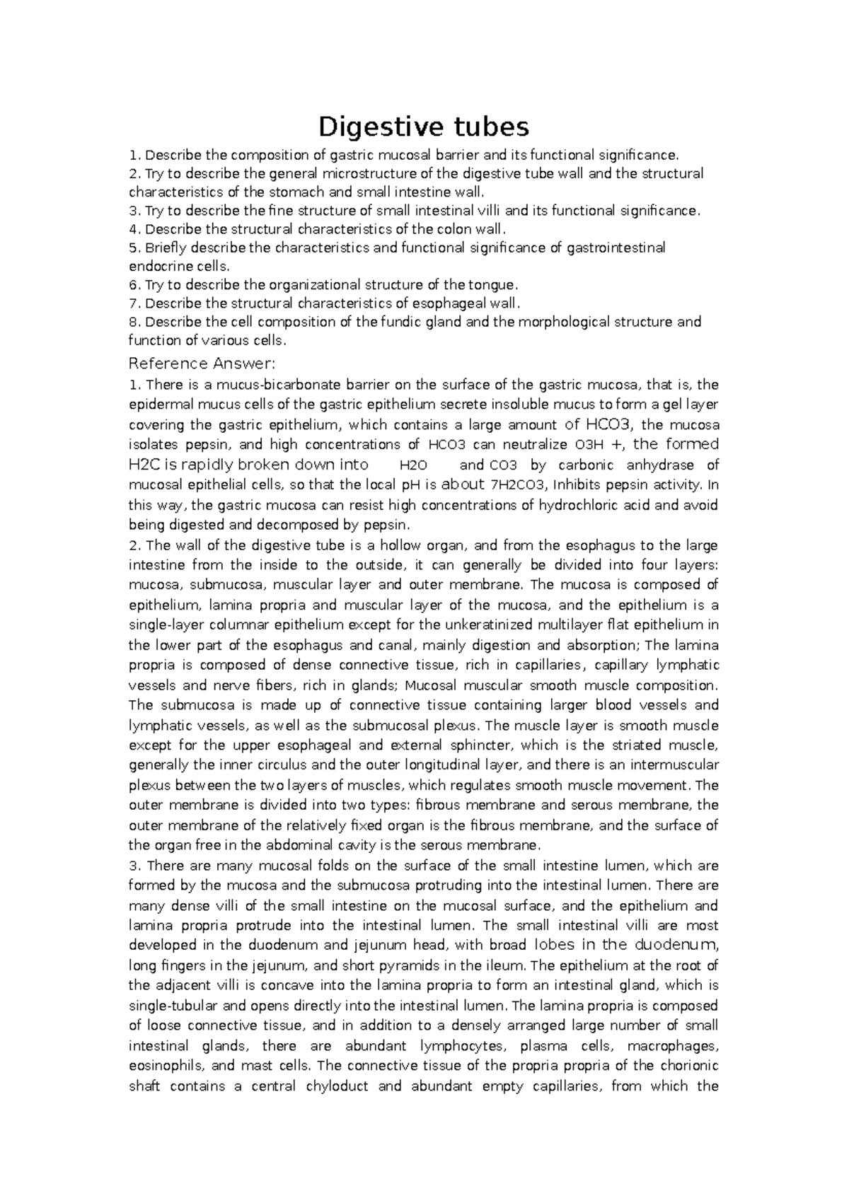 Digestive tubes - Knowledge points about digestion in biology ...