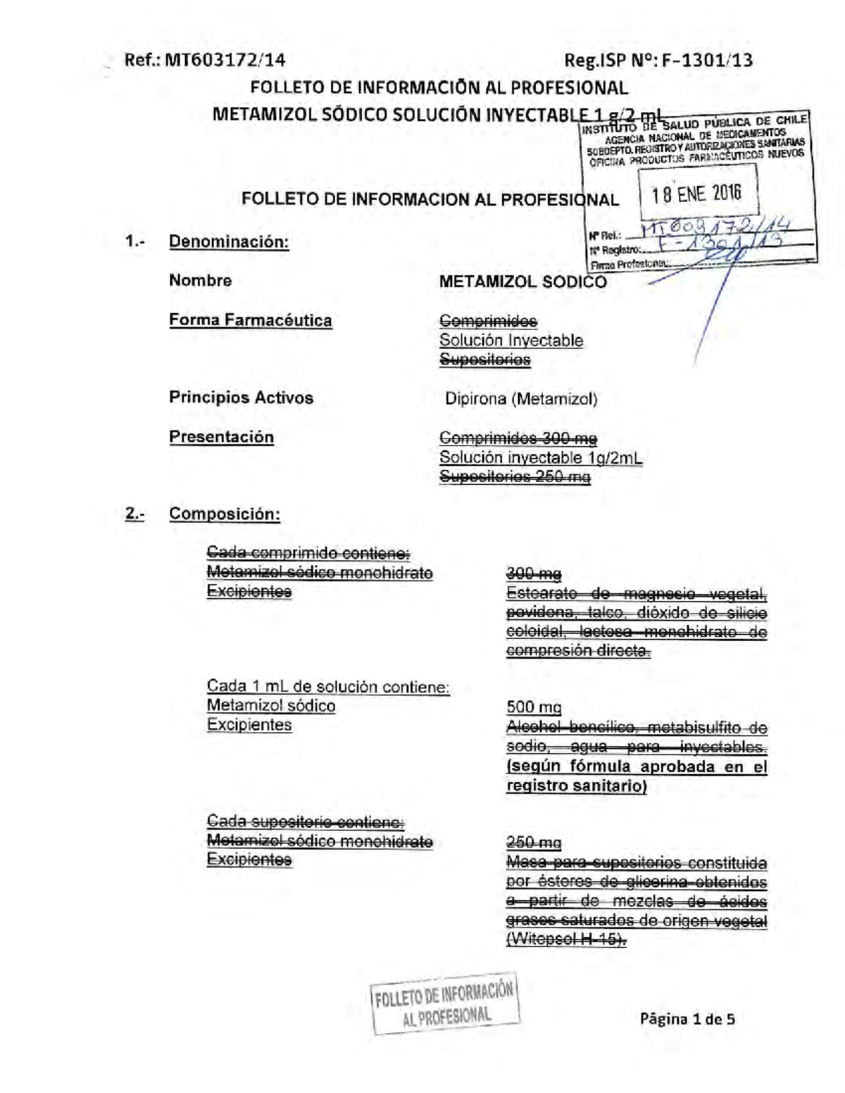 Metamizol inyectable 1g - Medicina humana - Studocu