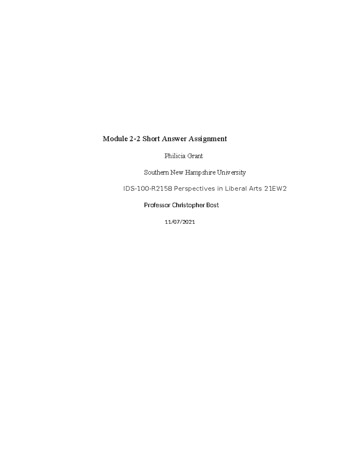 Liberal arts module 2 2short answer done - Module 2-2 Short Answer ...