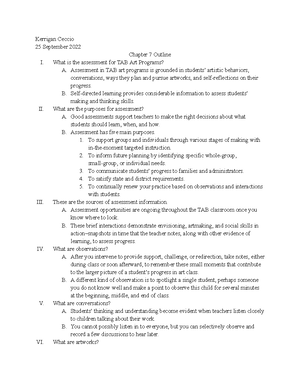 Chapter 3 Outline - Kerrigan Ceccio 05 September 2022 Chapter 3 Outline ...