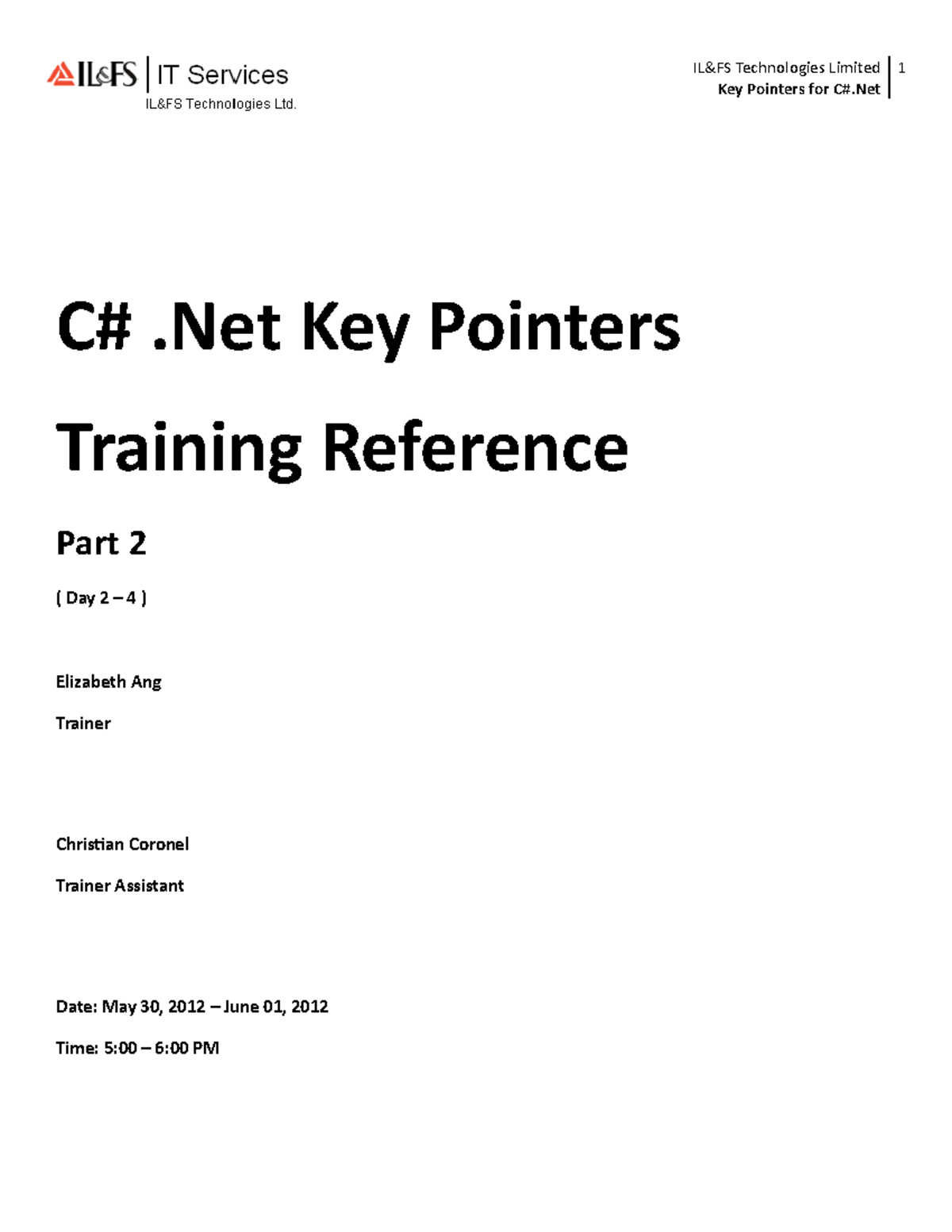 Key Pointers 2 - aAAAAAAAa aaaaaaaaaa - Key Pointers for C#.Net C# .Net ...