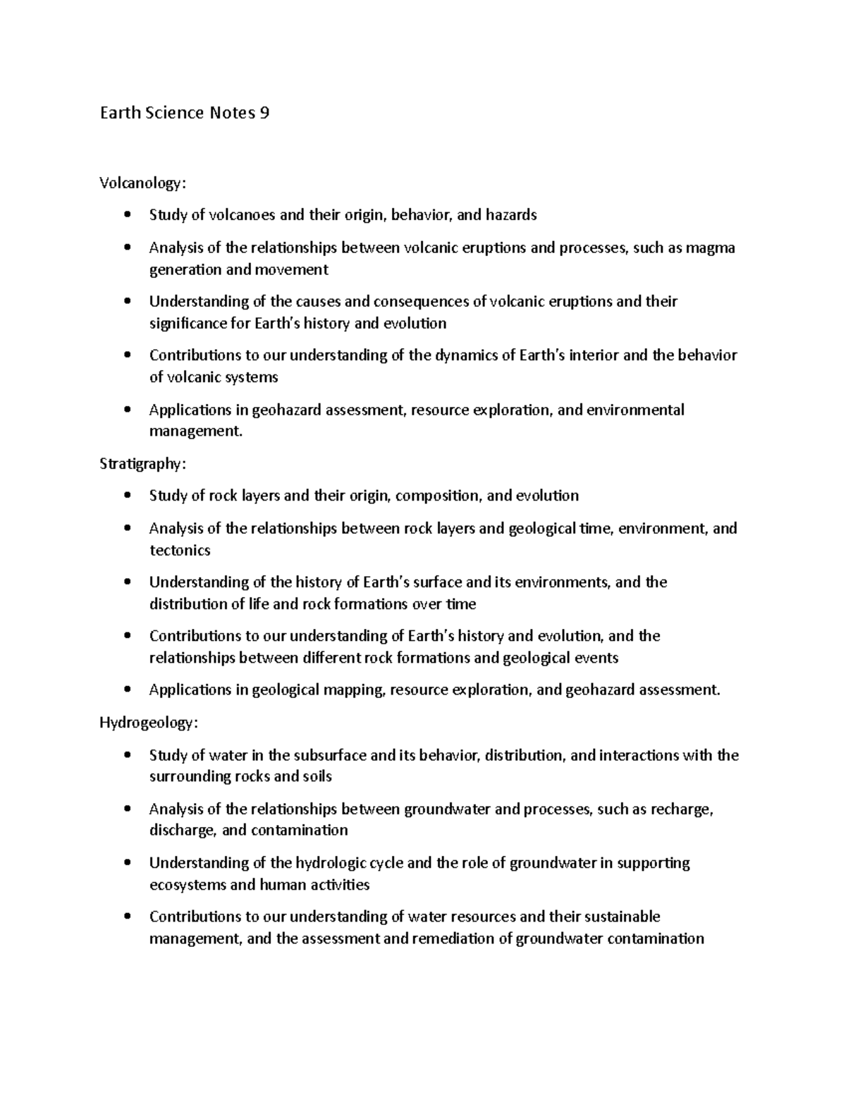 Earth Science Notes 9 - Stratigraphy: Study of rock layers and their ...