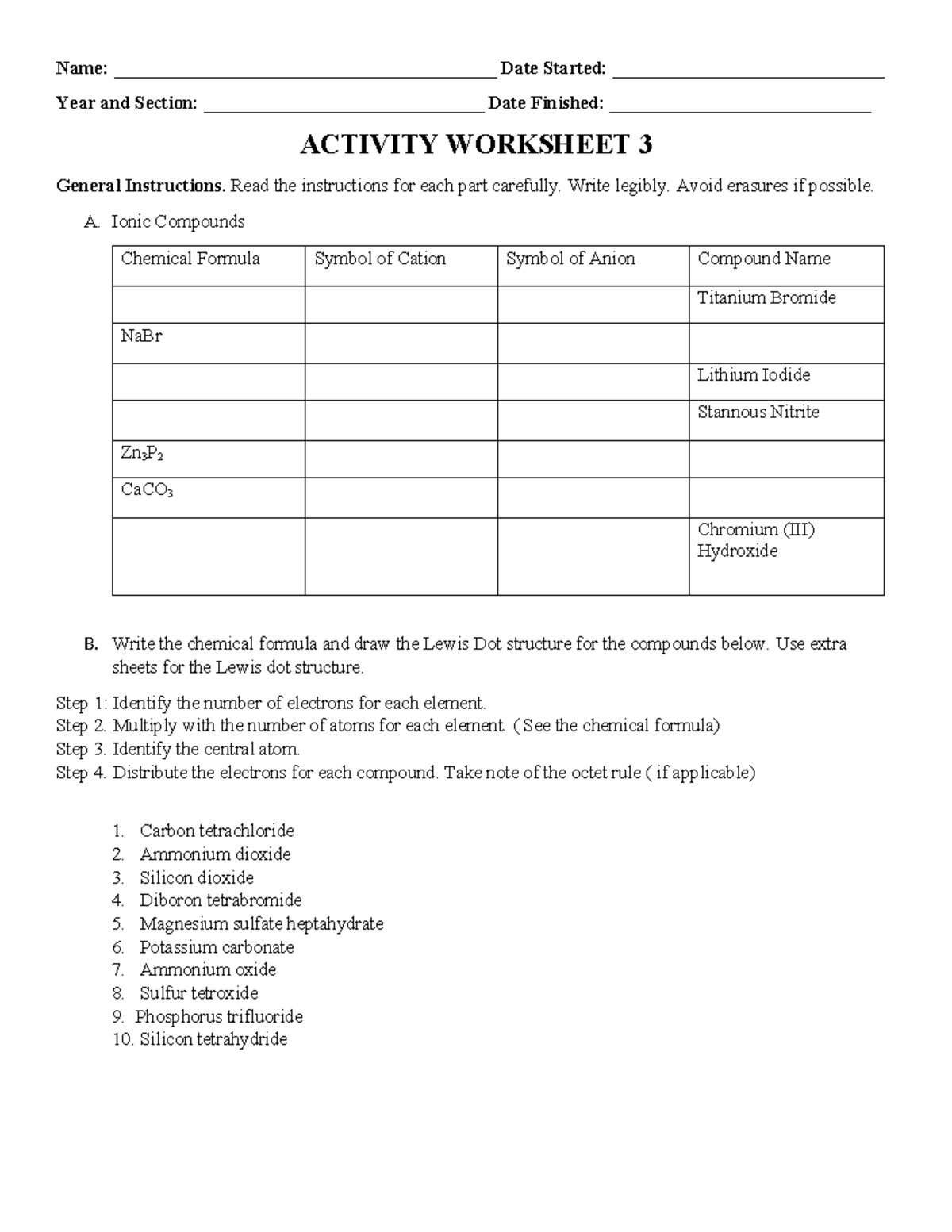 Week 5 6 Chemical Naming and Bonding - Name ...