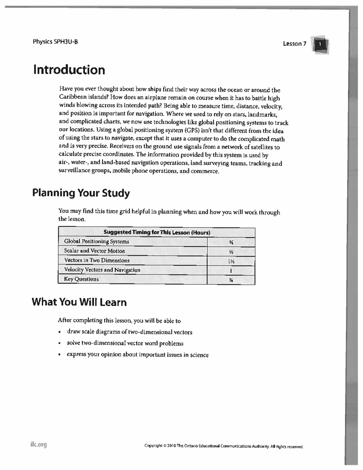 SPH3U Unit 2 Lesson 7 - asjndjkadkjandskandskajndsjka - PhysicsSPH3U-B ...