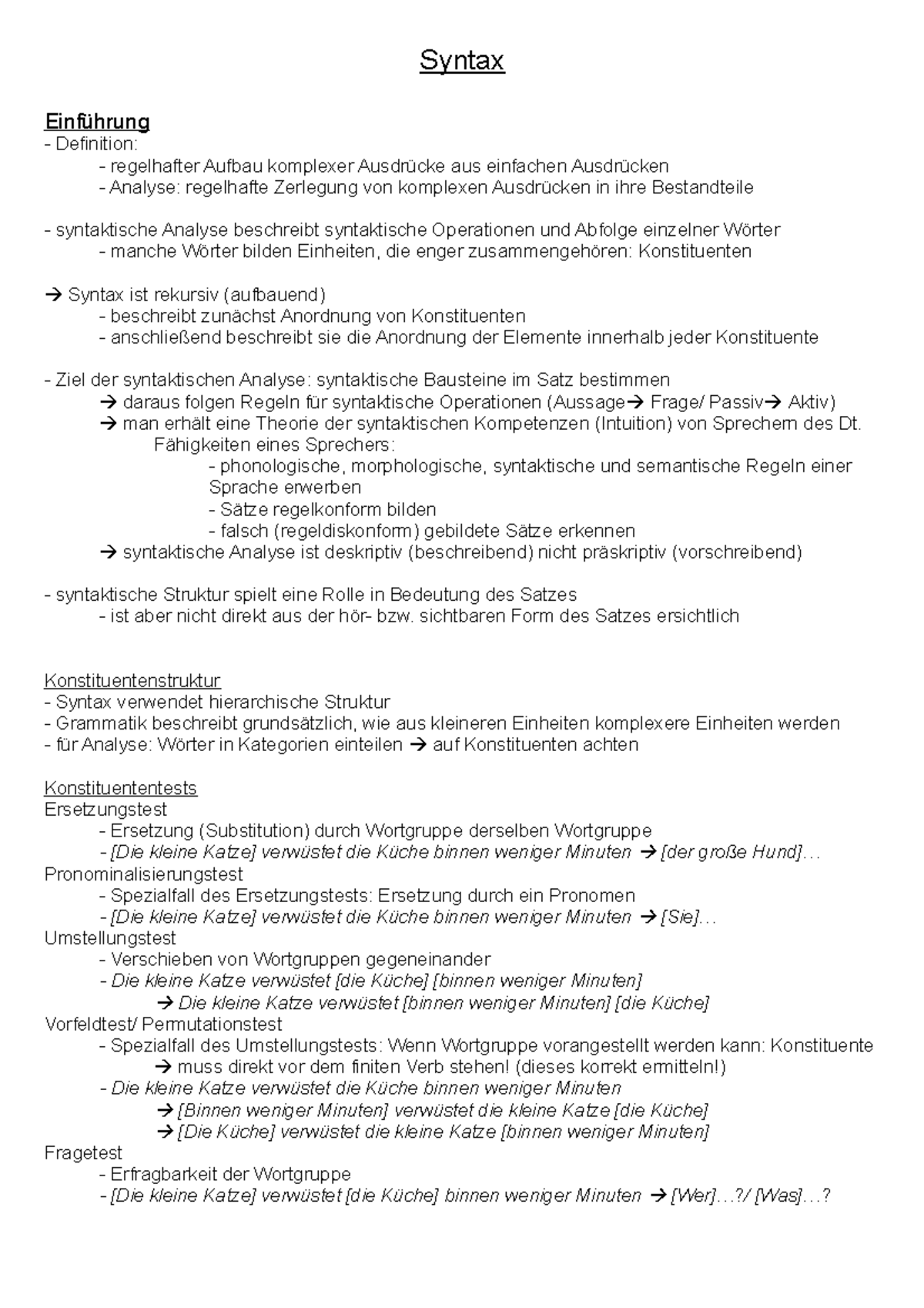 GK 2: Einführung in die Syntax des Deutschen - Syntax Einführung ...