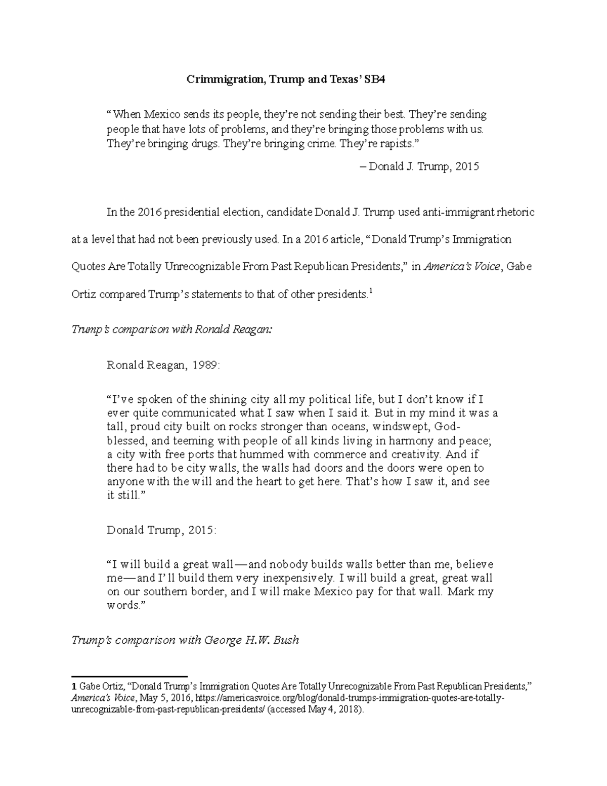 Crimmigration and SB4 - Grade: B - Crimmigration, Trump and Texas’ SB ...