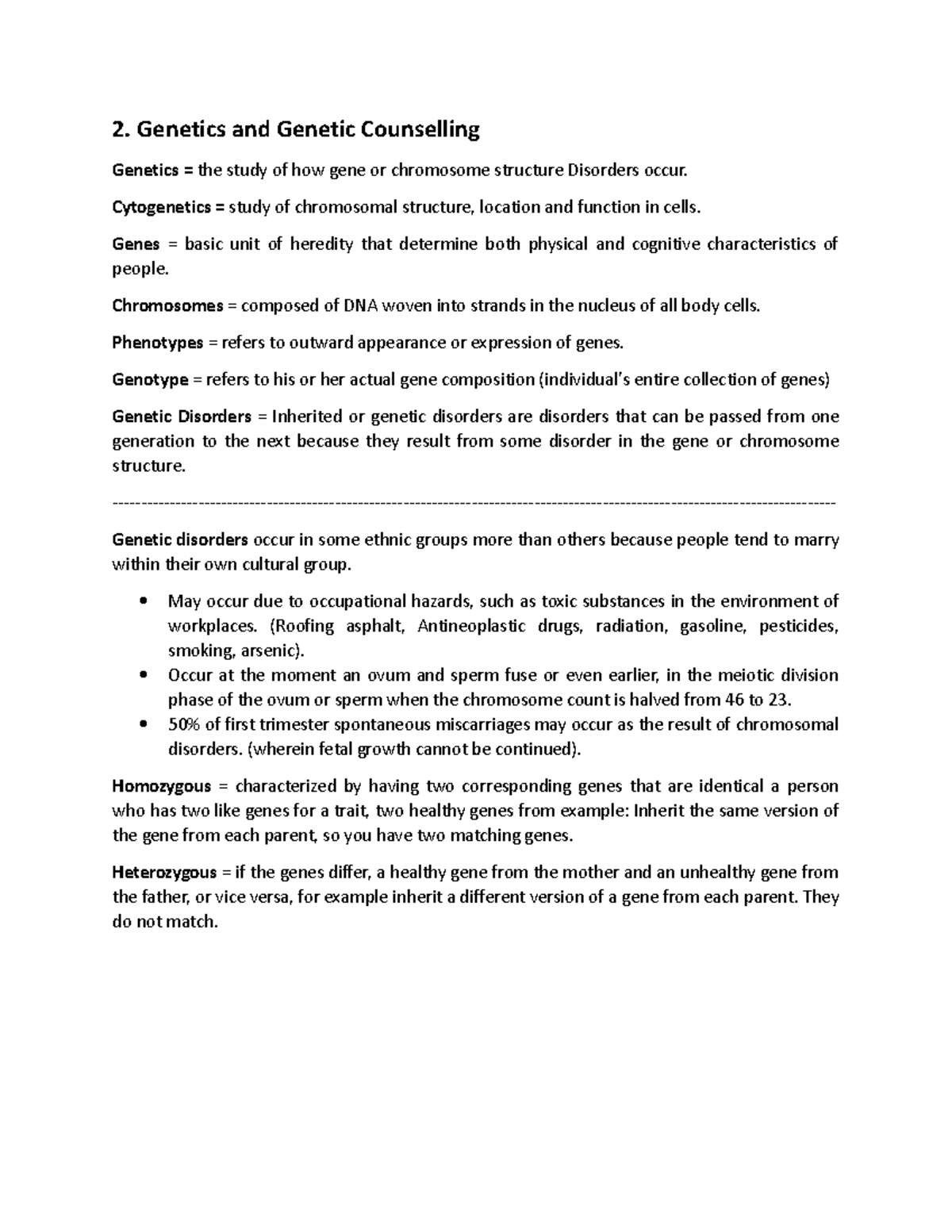 2. Genetic and Genetics Counseling - 2. Genetics and Genetic ...