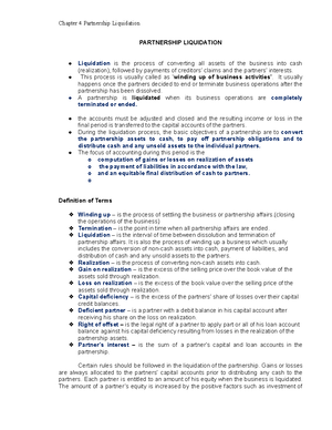 Parcor ( Chapter 1) - summary lessons - Chapter 1 Partnership Formation Chapter 1 PARTNERSHIP ...