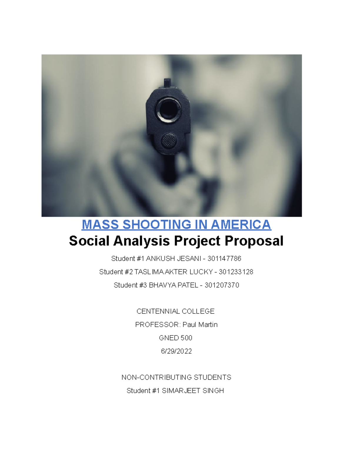 Social Analysis Project Proposal - MASS SHOOTING IN AMERICA Social ...